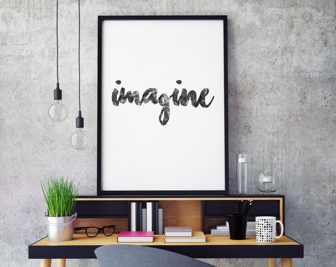 Inspire Create Imagine/kids Wall Art/ Kids Wall Decor/ Typography Decor ...