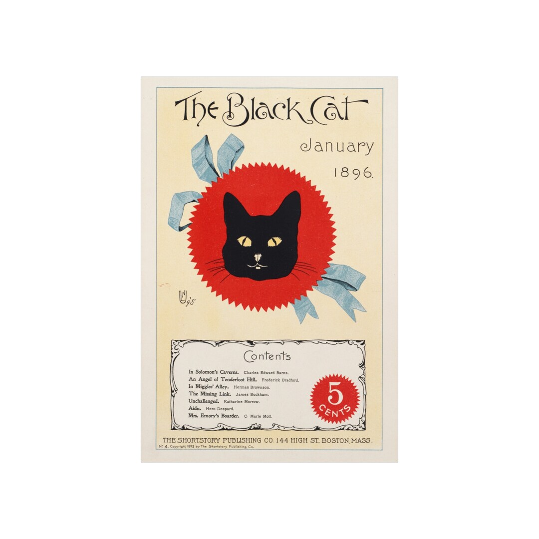 The Black Cat Ribbon Premium Matte Vertical Poster Feline Lover Gift - Etsy