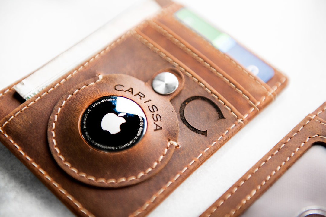 Apple AirTag Clear ID Window Leather Wallet - Etsy