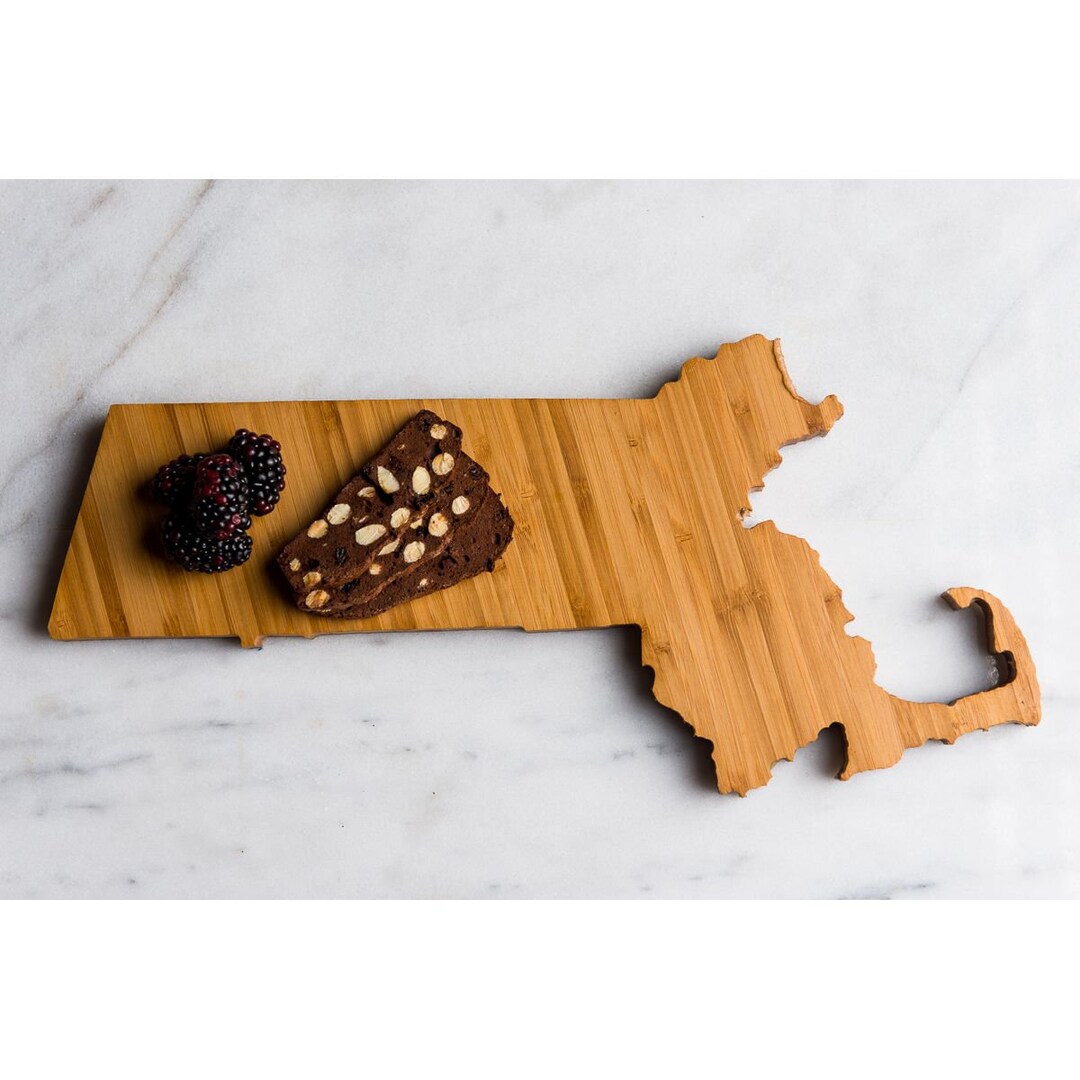 Personalized Massachusetts State Shaped Cutting Board 3 Option - Etsy