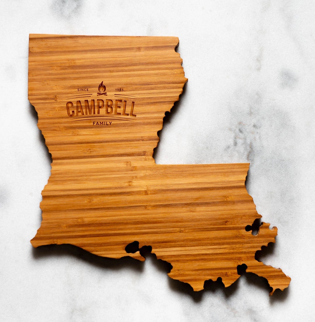 Personalized Louisiana State Shaped Cutting Board | 16 Options - Etsy