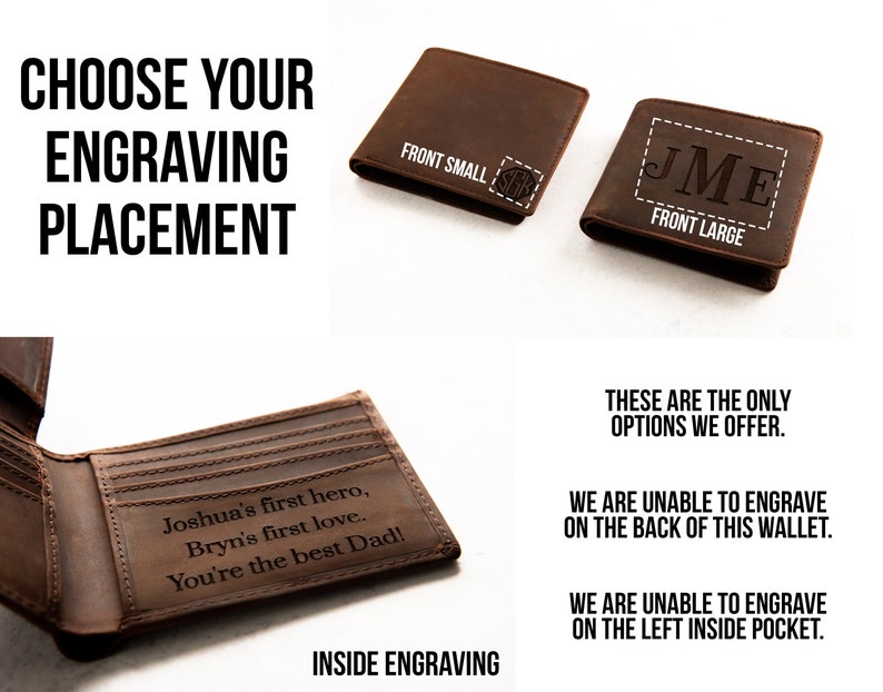 Personalized Leather Trifold Wallet RFID Blocking - Gift for Him - Etsy
