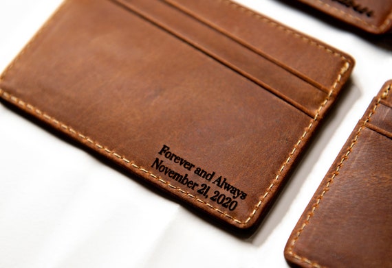 Personalized Ultra Slim Minimalist Leather Wallet the Boca | Etsy