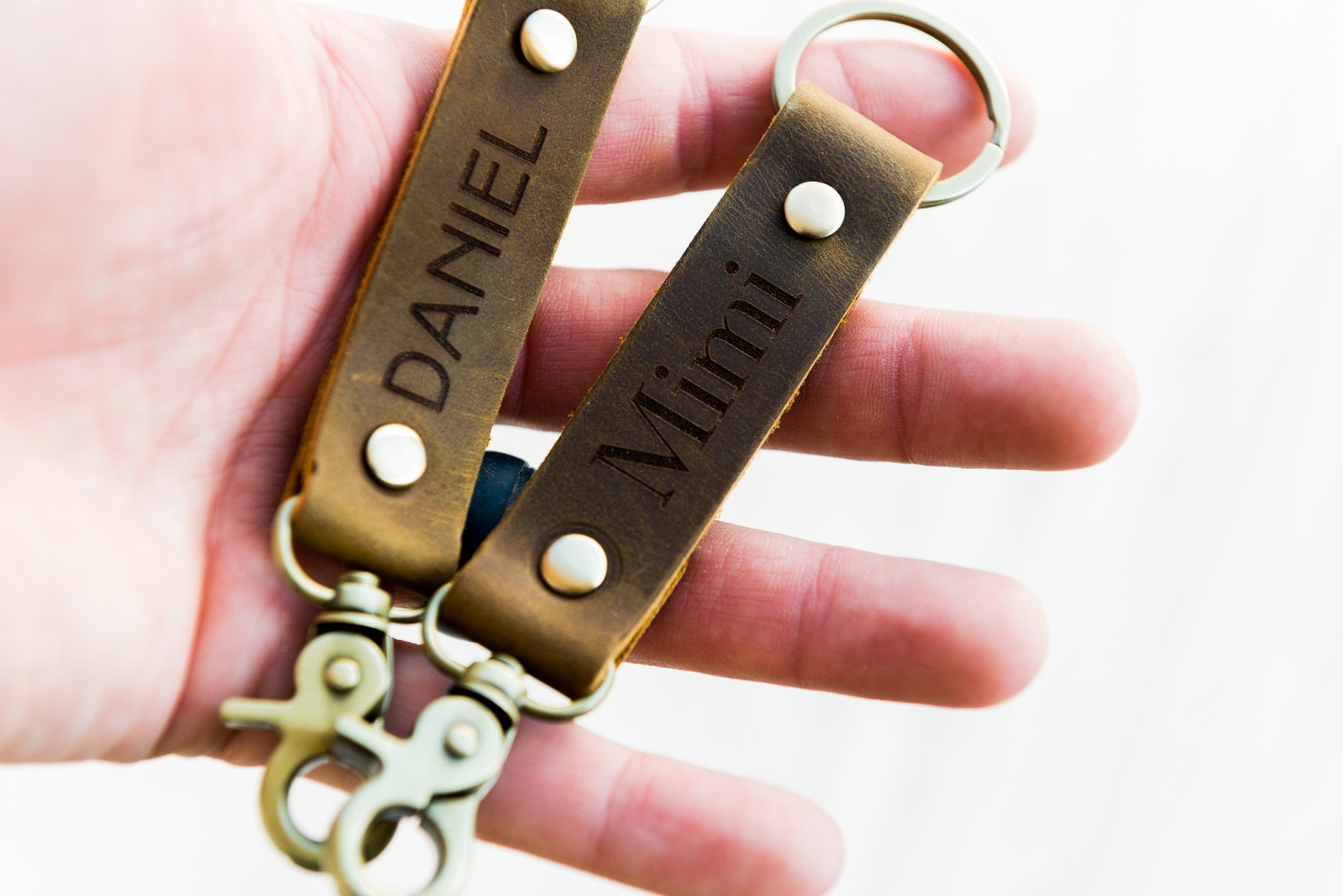 Personalized Engraved Distressed Leather Keychain the St. - Etsy