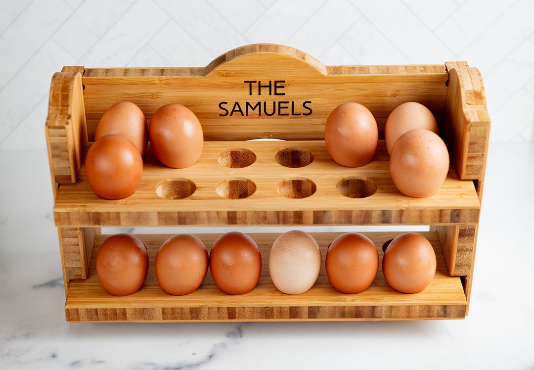 Personalized Egg Bed Tray - Stackable Shelf Display Holder for Kitchen ...