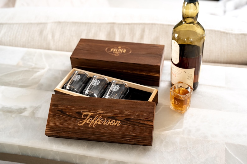 Personalized Shot Glass Gift Box Set of 4 - Etsy