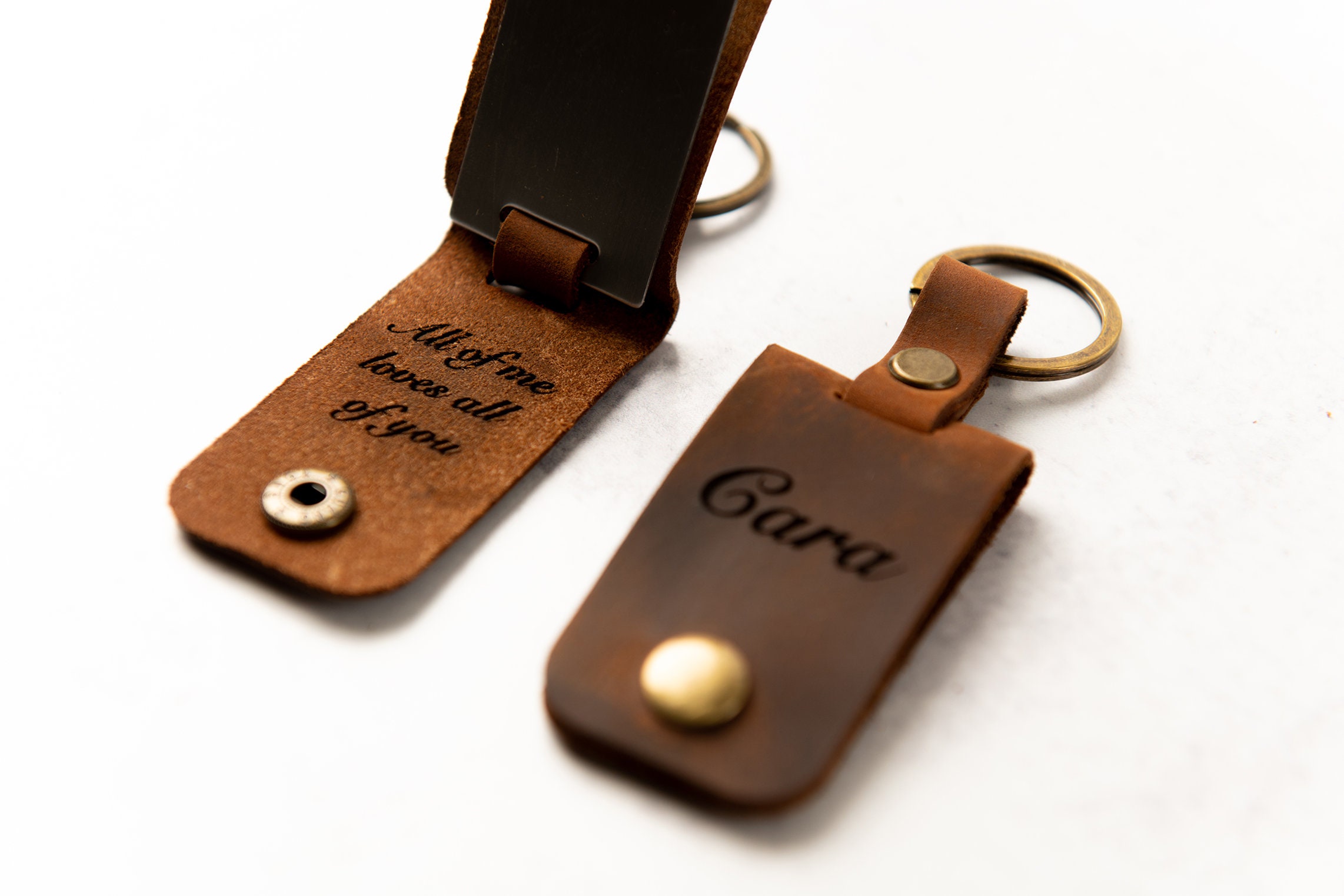 Personalized Wedding Gift - Photo Metal Tag Leather Keychain - Etsy