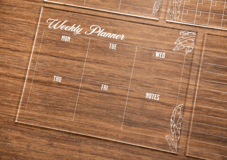 Engraved Laser Cut Acrylic Calendars and To-do Lists - Etsy
