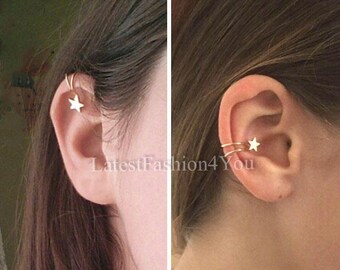 Clip On Fake Cheater Earrings Ear Hoops Gold Black Rose | Etsy
