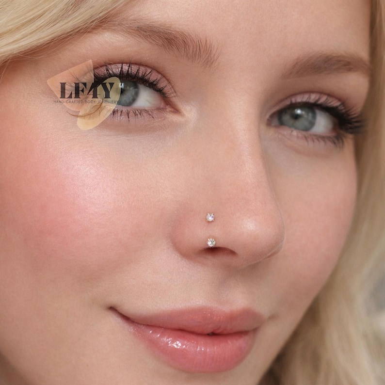 Thin Push in 20G Horseshoe Nose Hoop Ring With CZ – Tragus, Helix, Rook ...