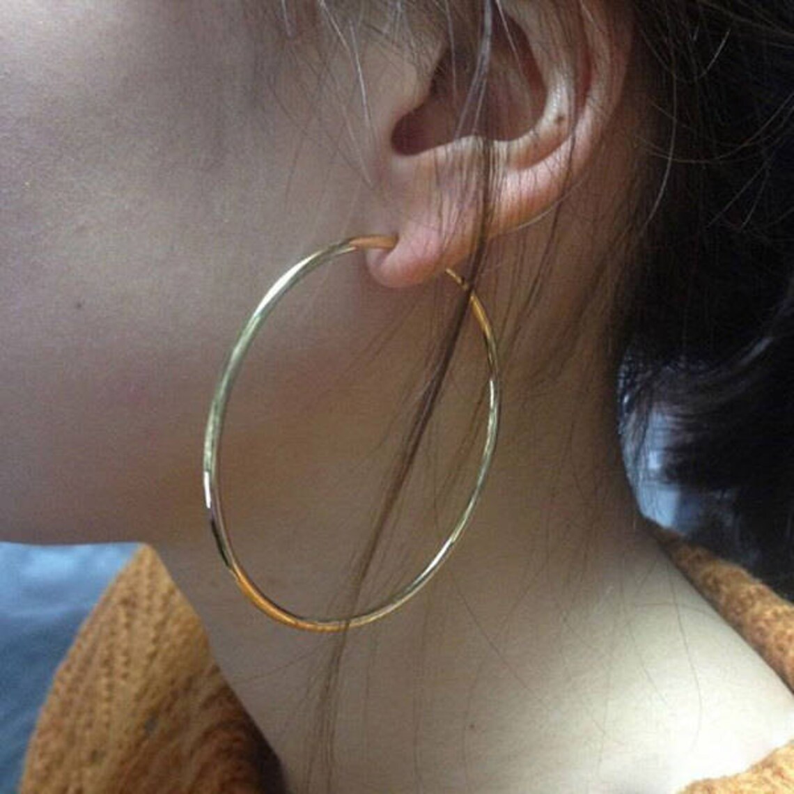 Clip on Fake Cheater Earrings Ear Hoops Gold Black Rose - Etsy