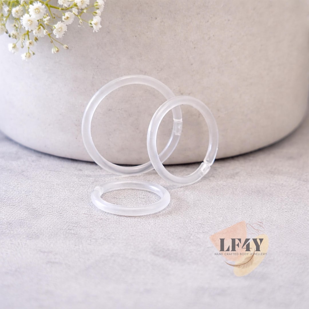 2pcs Thin Bioflex Nose Ring Invisible Retainer: Hypoallergenic Tragus ...