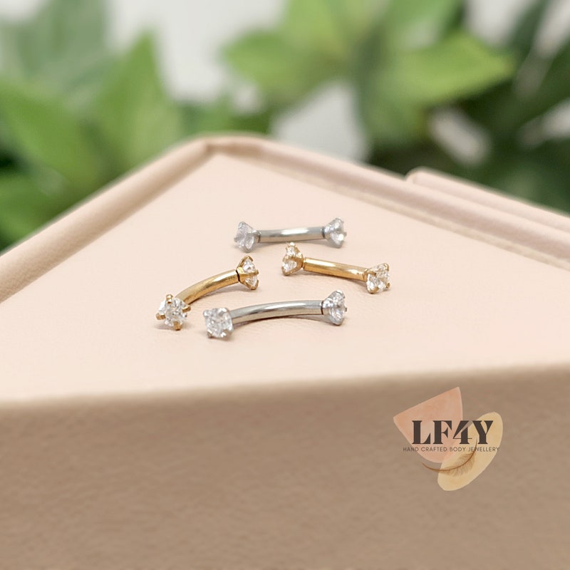 Gold Eyebrow Piercing - Etsy UK