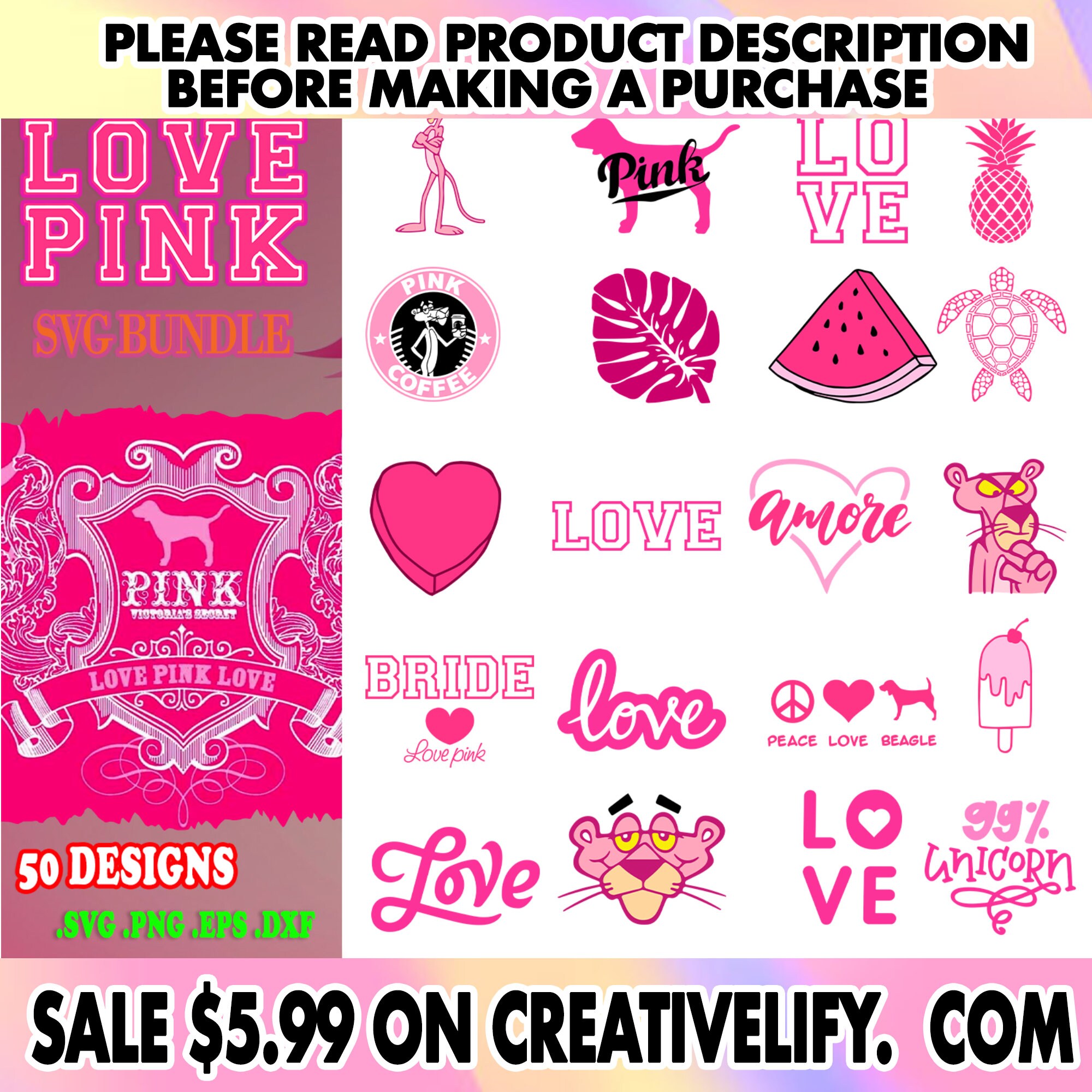 Love of Pink SVG Bundle, Pink Nation Svg, A Pink Dog Svg, Pink Svg ...