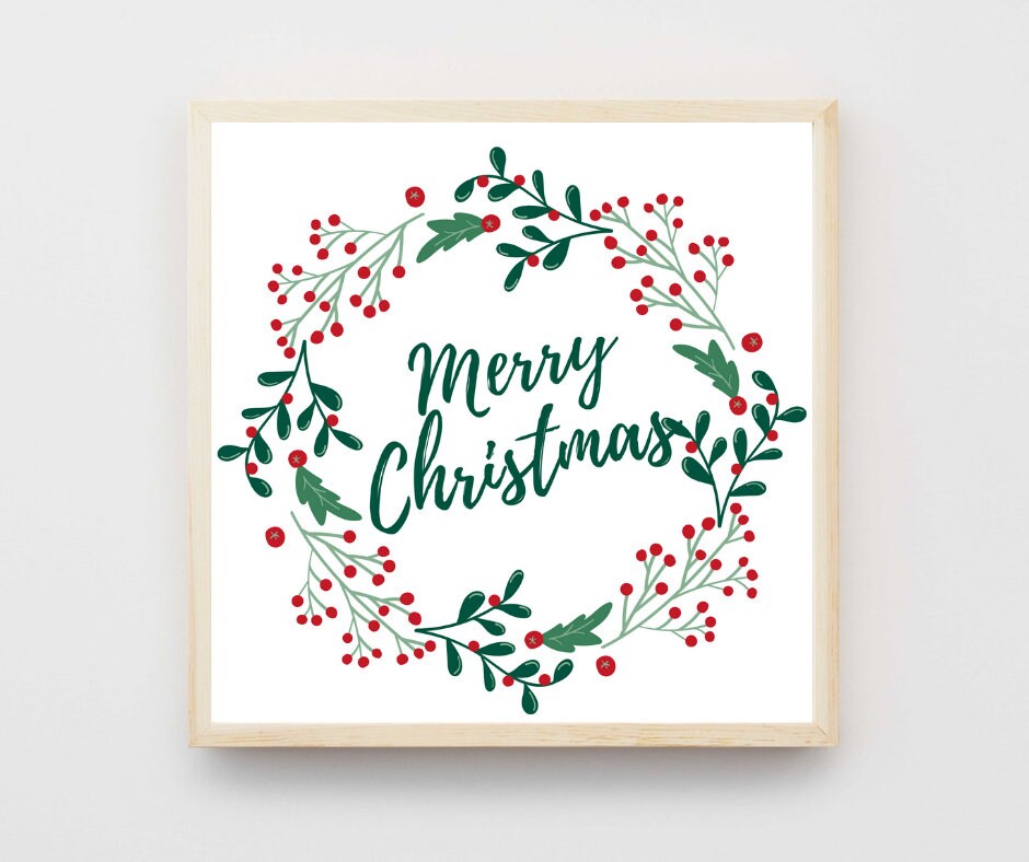 Set of 4 Christmas Digital Prints, Christmas Printable Wall Art ...