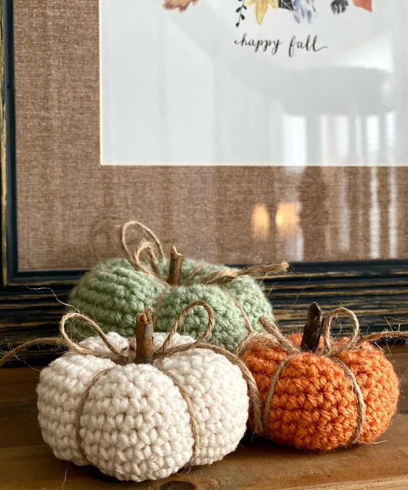 Rustic Pumpkin Trio Crochet Pattern | Etsy