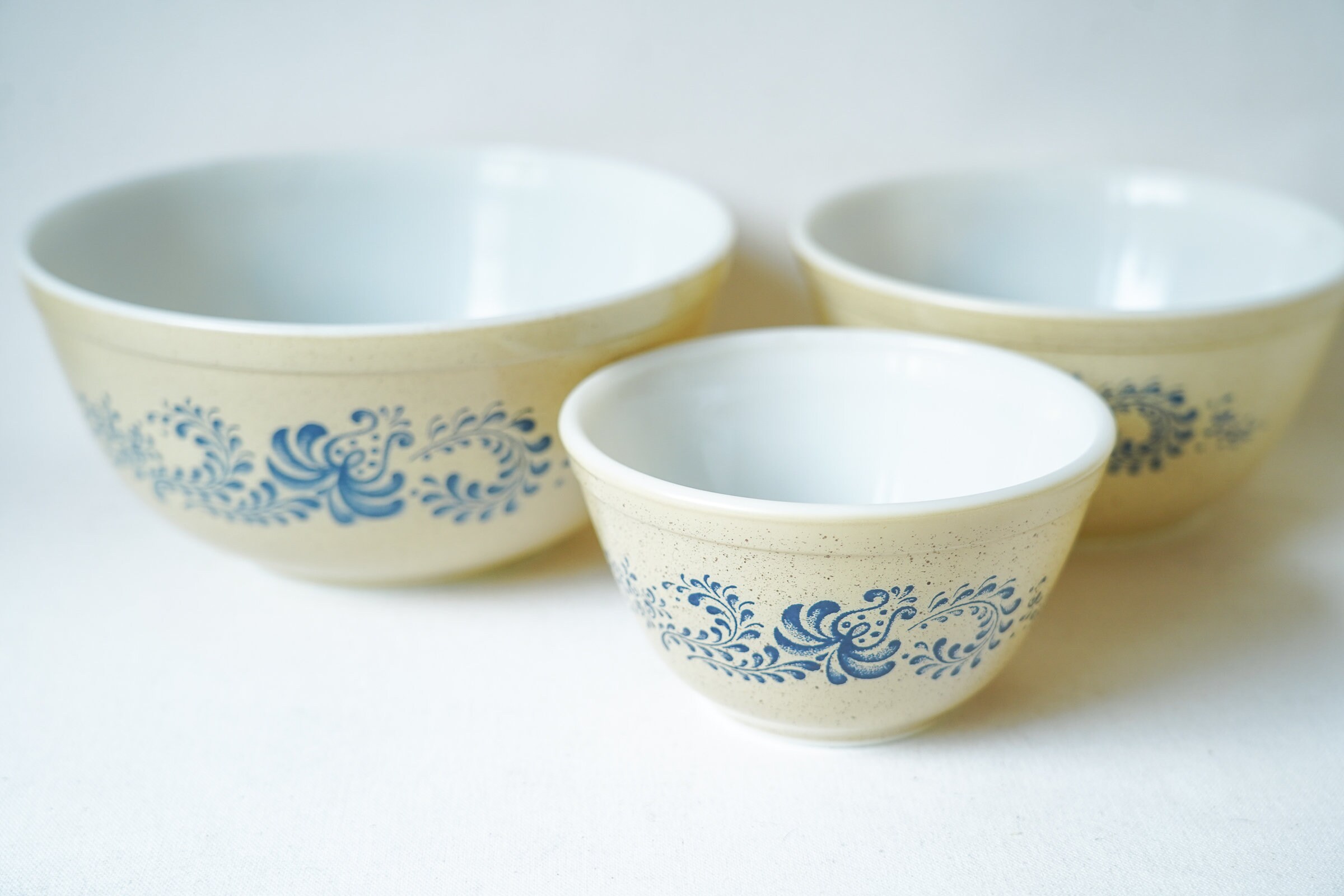 3 Bowls Pyrex Blue Flowers Vintage Bowl Pyrex Vintage - Etsy