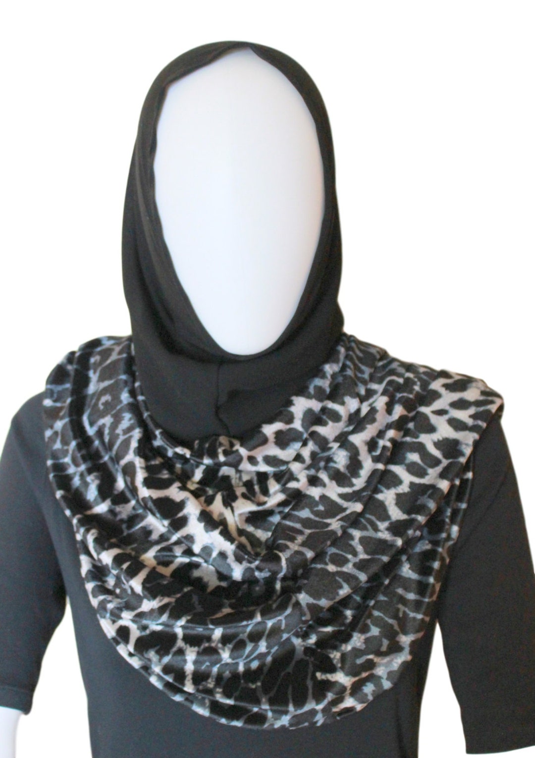 Instant Velvet Hijab - Muslim Head Cover - Instant Niqab Hejab - Black ...