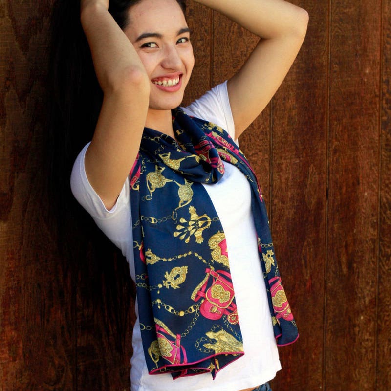 Blue Silk Scarf - Etsy