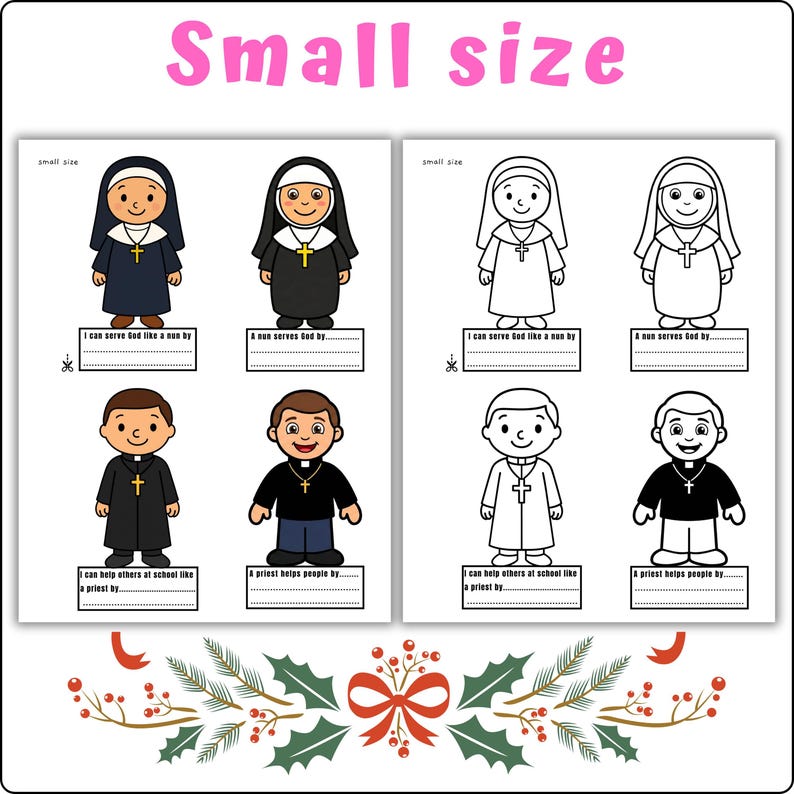 Catholic Schools Week Priest & Nun Puppet Craft With Writing Prompt | K ...