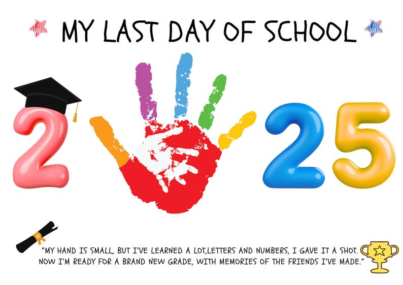 2025 Graduation Handprint Art: End of Year Keepsake (digital Download ...