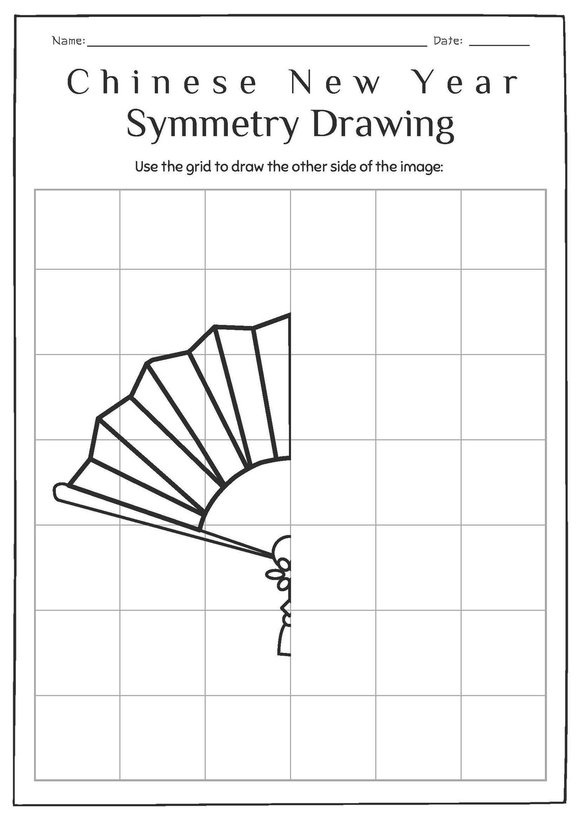 Chinese New Year 2025,symmetry Drawing Art Worksheet ,lunar New Year ...