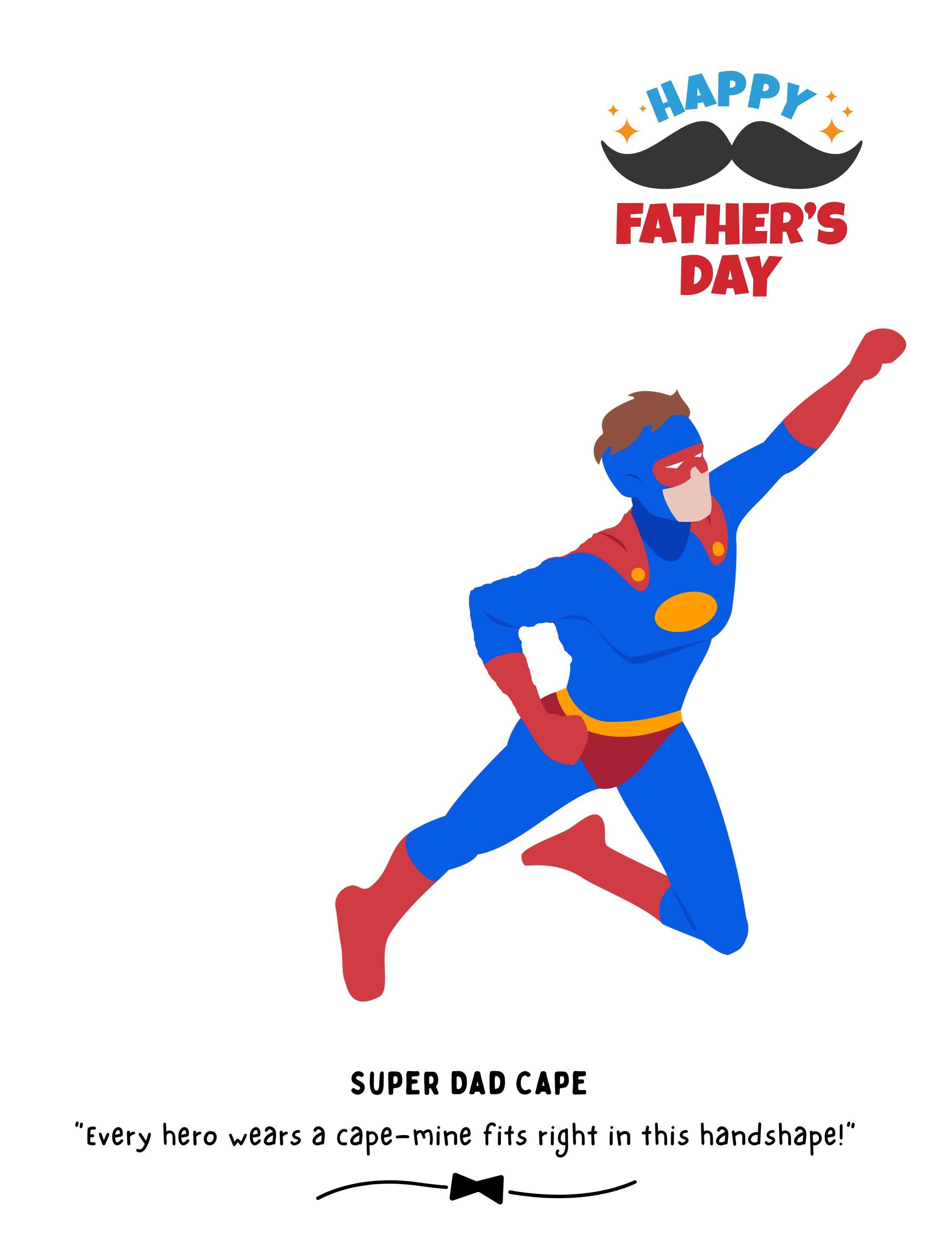 Father's Day Hero Handprint Art Craft Activities, Keepsake , Memory ...