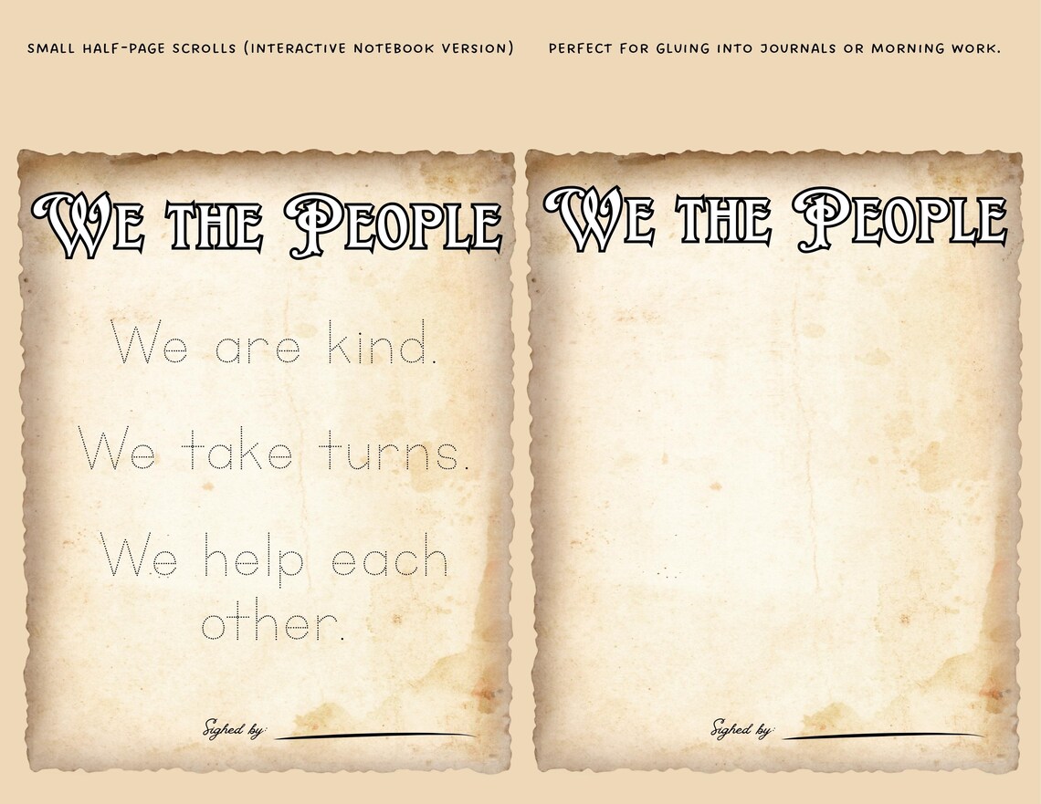 Constitution Day Scroll Craft: Printable Activity for Kids (digital ...