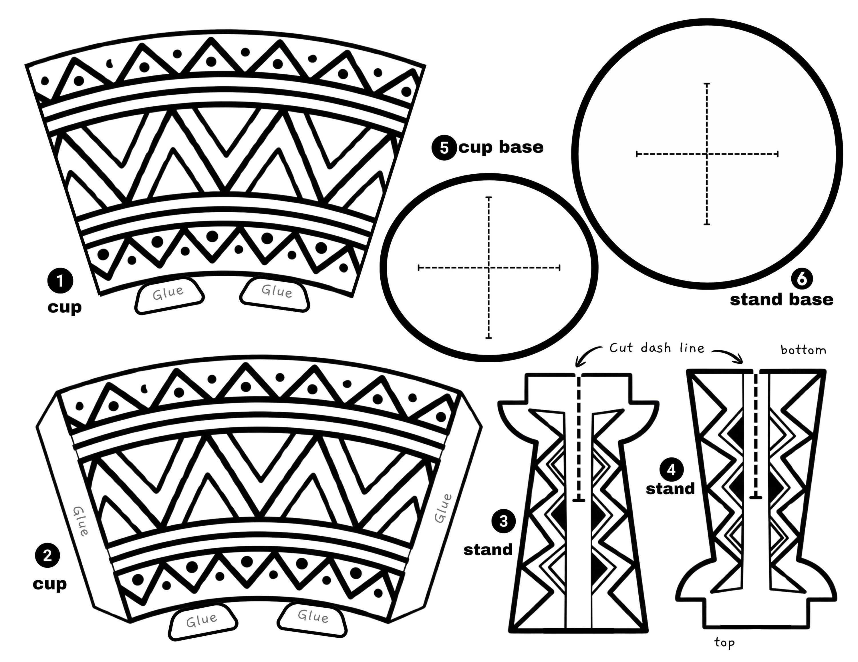 Kwanzaa Unity Cup 3D Craft | Kikombe Cha Umoja | Cut & Glue Printable ...