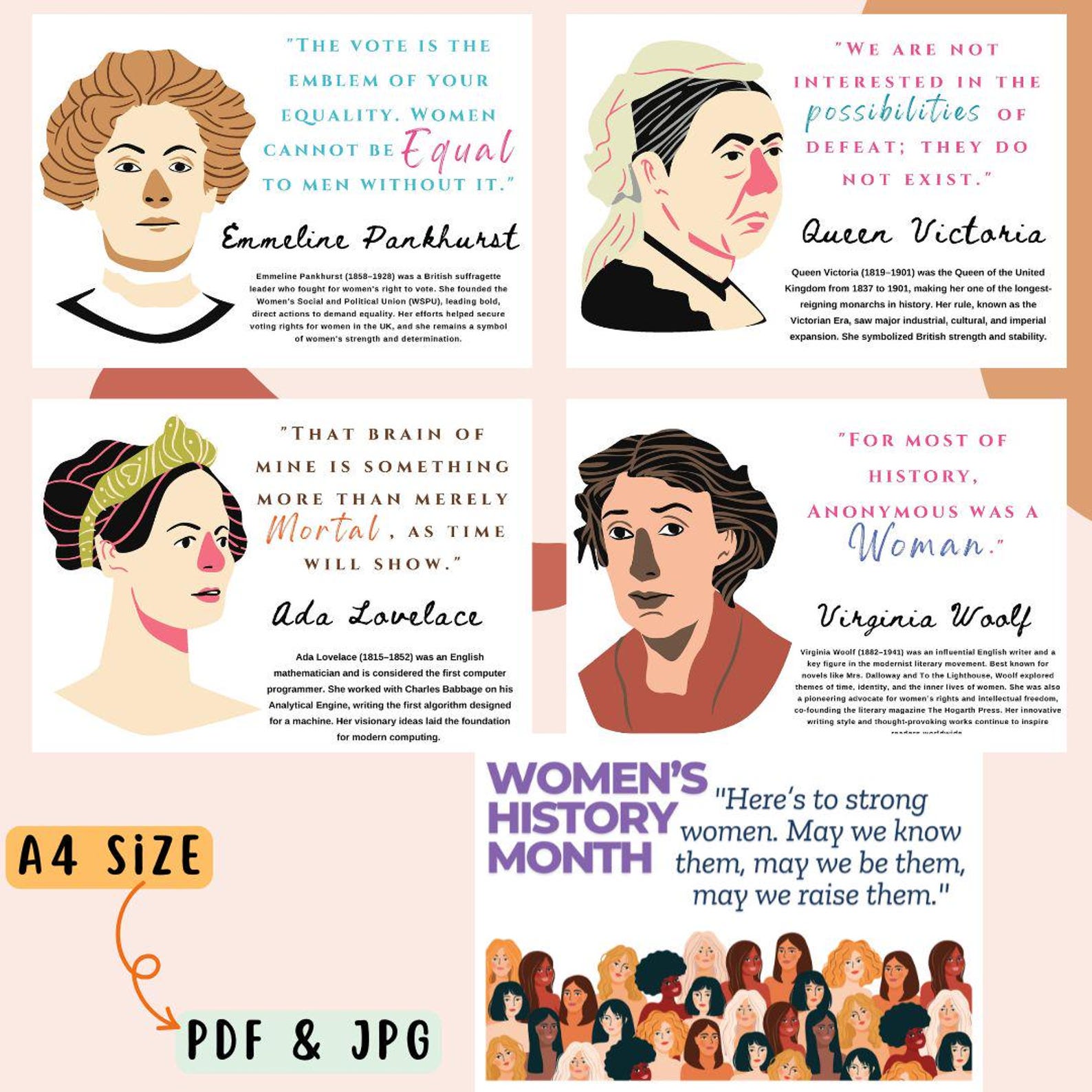Women's History Month Posters, Bulletin Board Set, International Women ...