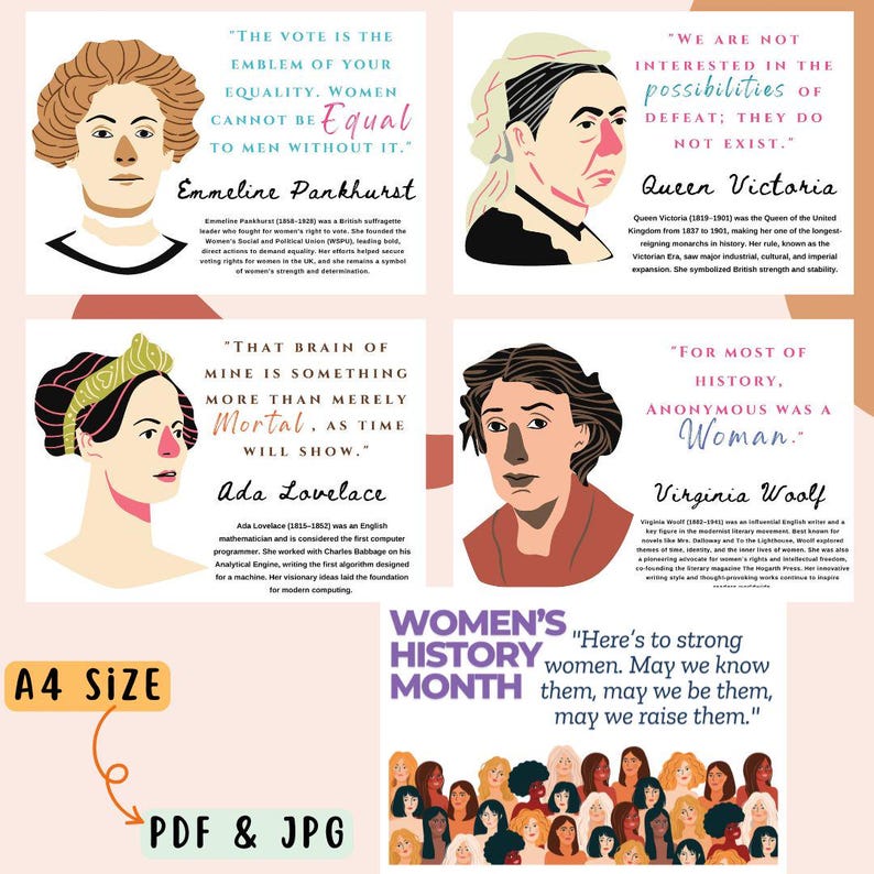 Women's History Month Posters, Bulletin Board Set, International Women ...