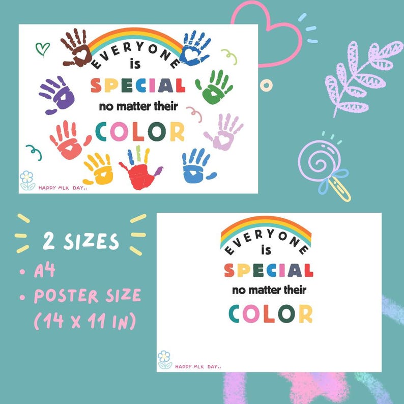 MLK Day Handprint Art Bundle: Black History Month Craft (PDF) - Etsy