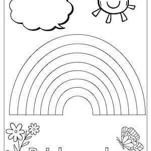 Rainbow and Unicorns Coloring Page - Colors Practice Rainbow -printable ...