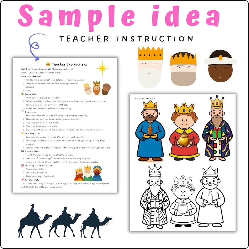 Build-a-three Kings Craft | Epiphany Activity | Three Kings Day | Three ...