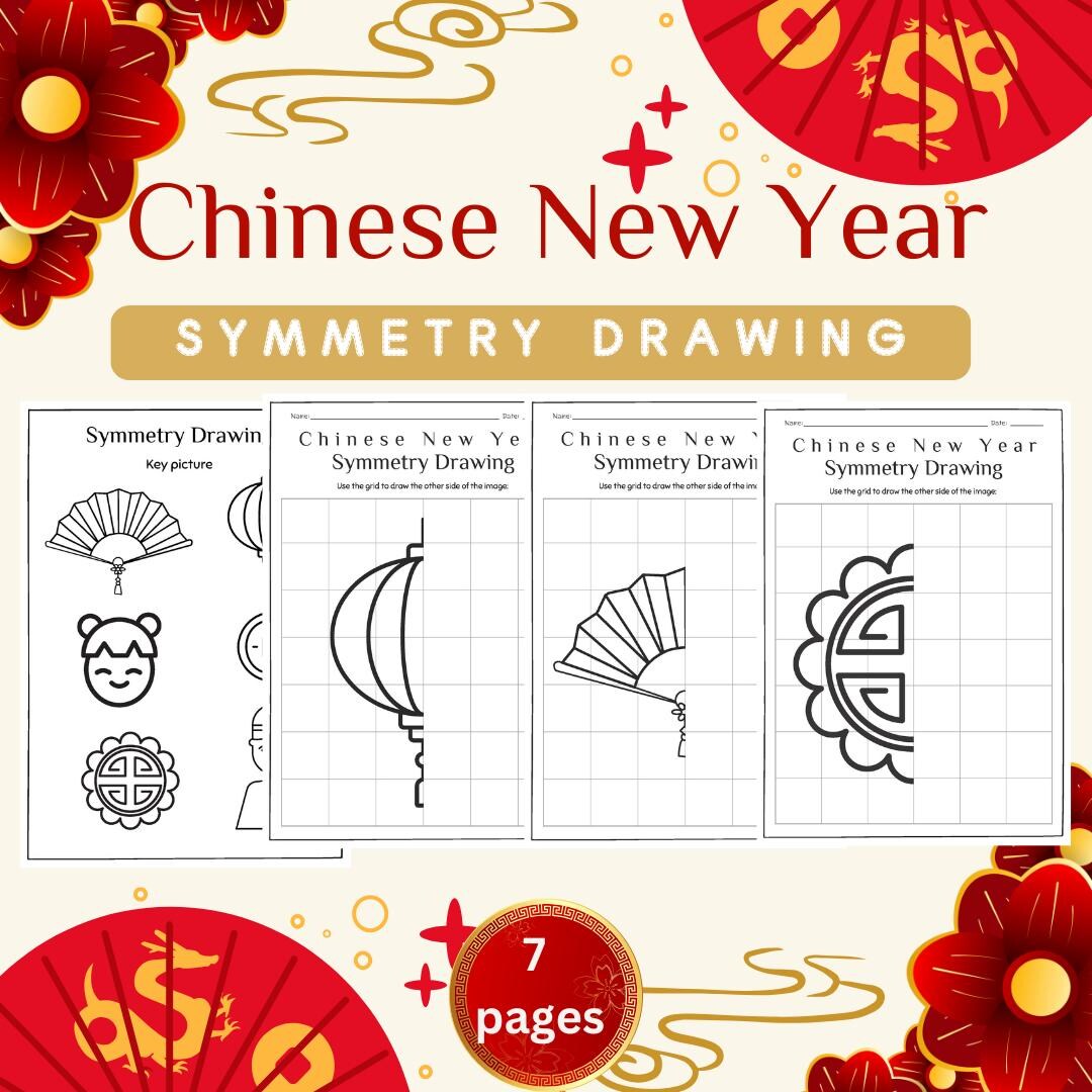 Chinese New Year 2025,symmetry Drawing Art Worksheet ,lunar New Year ...