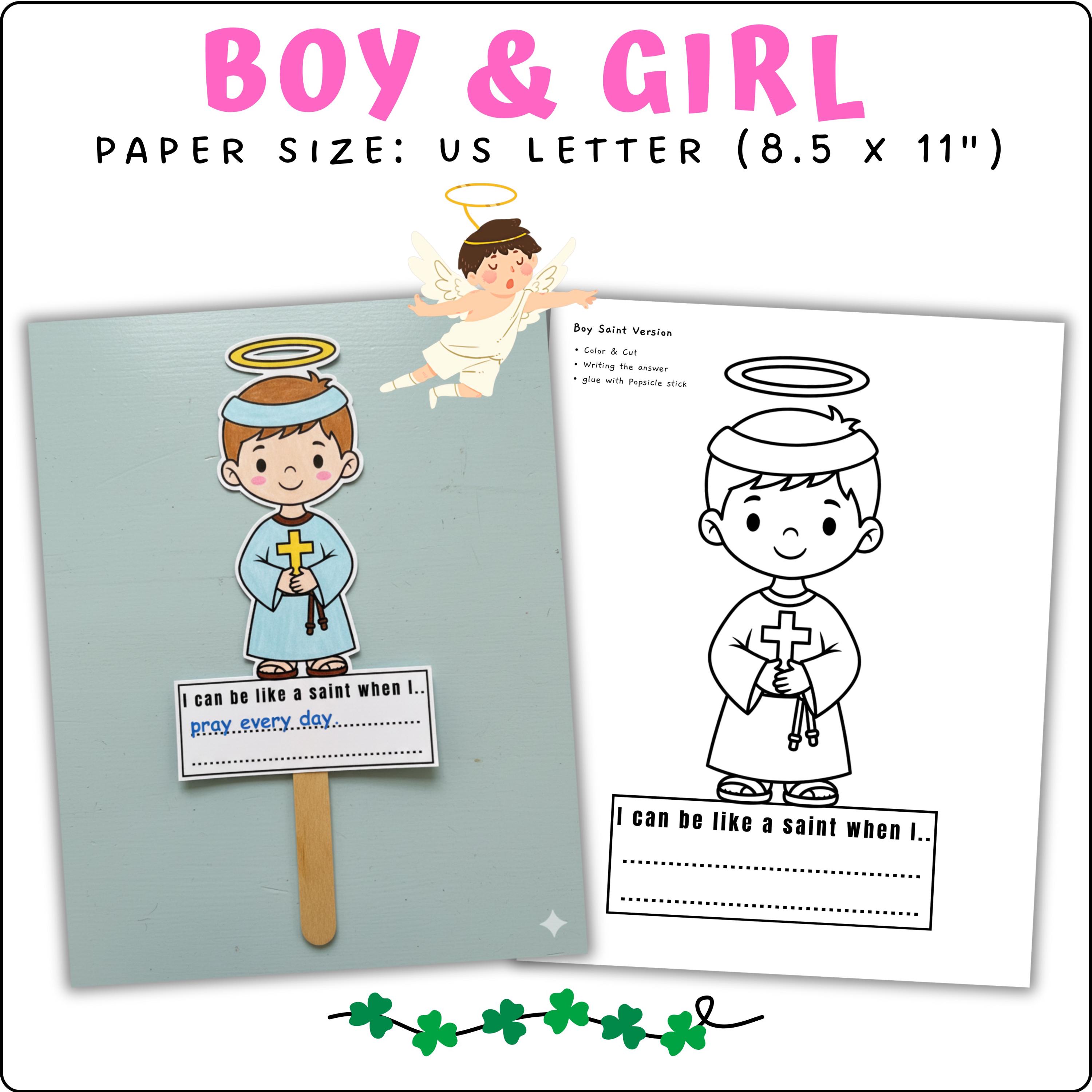 All Saints' Day Puppet Craft: Catholic Kids Activity (digital Download ...