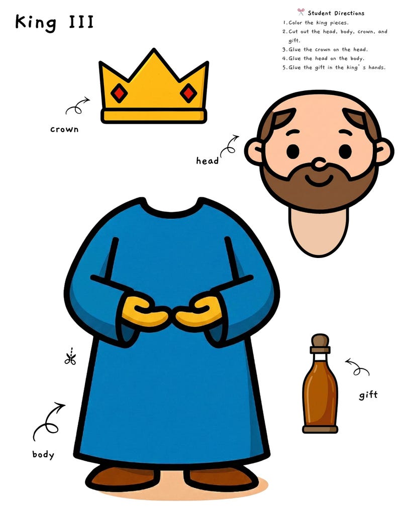 Build-a-three Kings Craft | Epiphany Activity | Three Kings Day | Three ...
