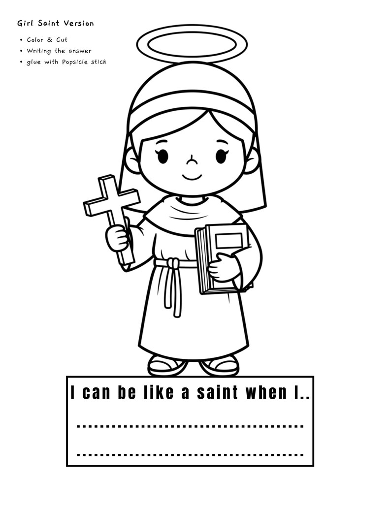 All Saints' Day Puppet Craft: Catholic Kids Activity (digital Download ...