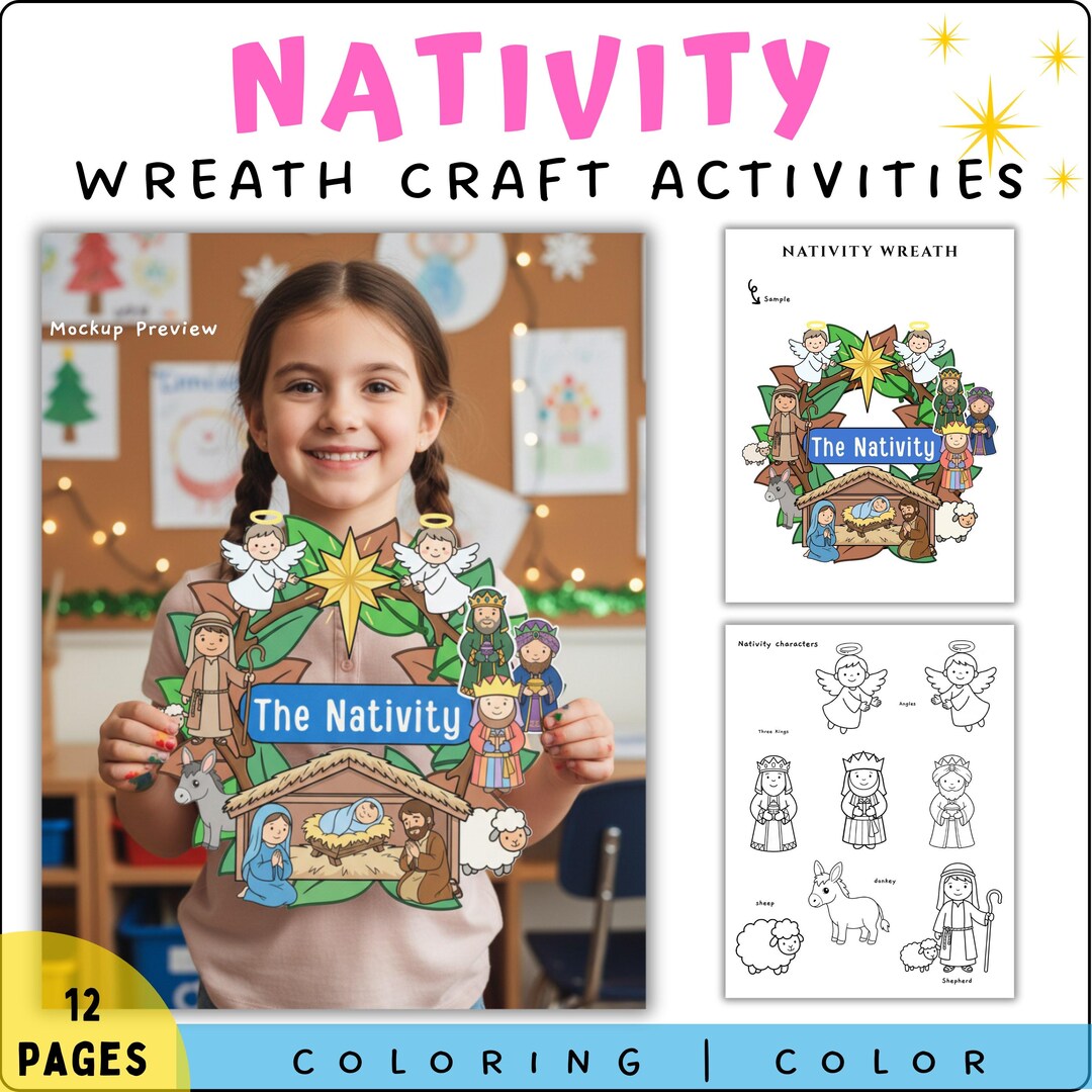 Nativity Wreath Craft for Kids | Christian Christmas Craft |cut and ...