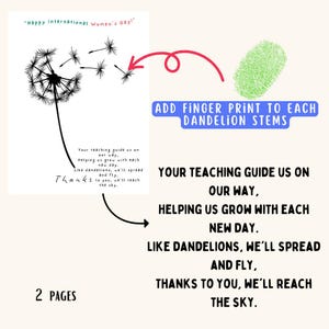 Women's Day Handprint Craft: Dandelion Fingerprint Gift (PDF Download ...