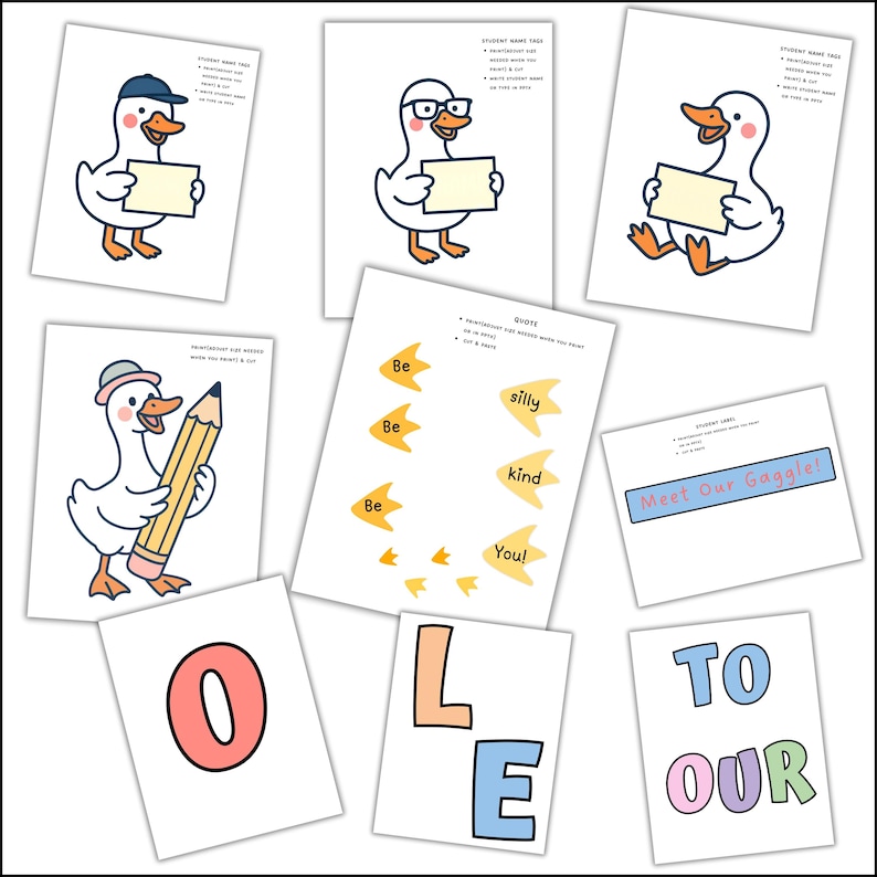 Silly Goose Bulletin Board Kit: Back to School Classroom Decor (digital ...