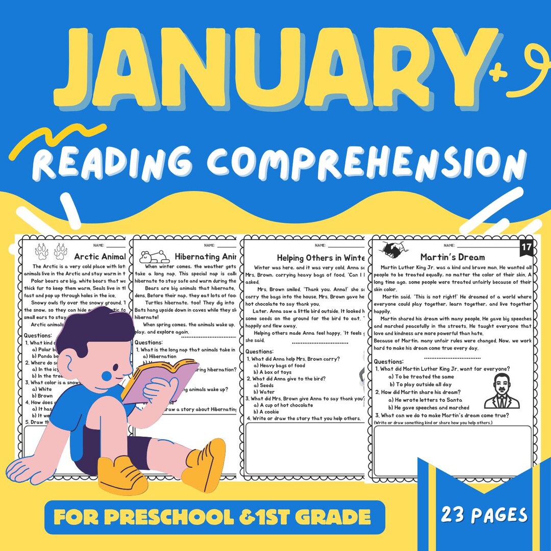 January Reading Comprehension Passages: Preschool & 1st Grade ...