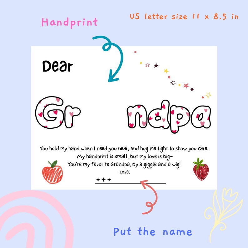 Grandparent’s Day Handprint Craft | Keepsake Poem Activity for Kids ...