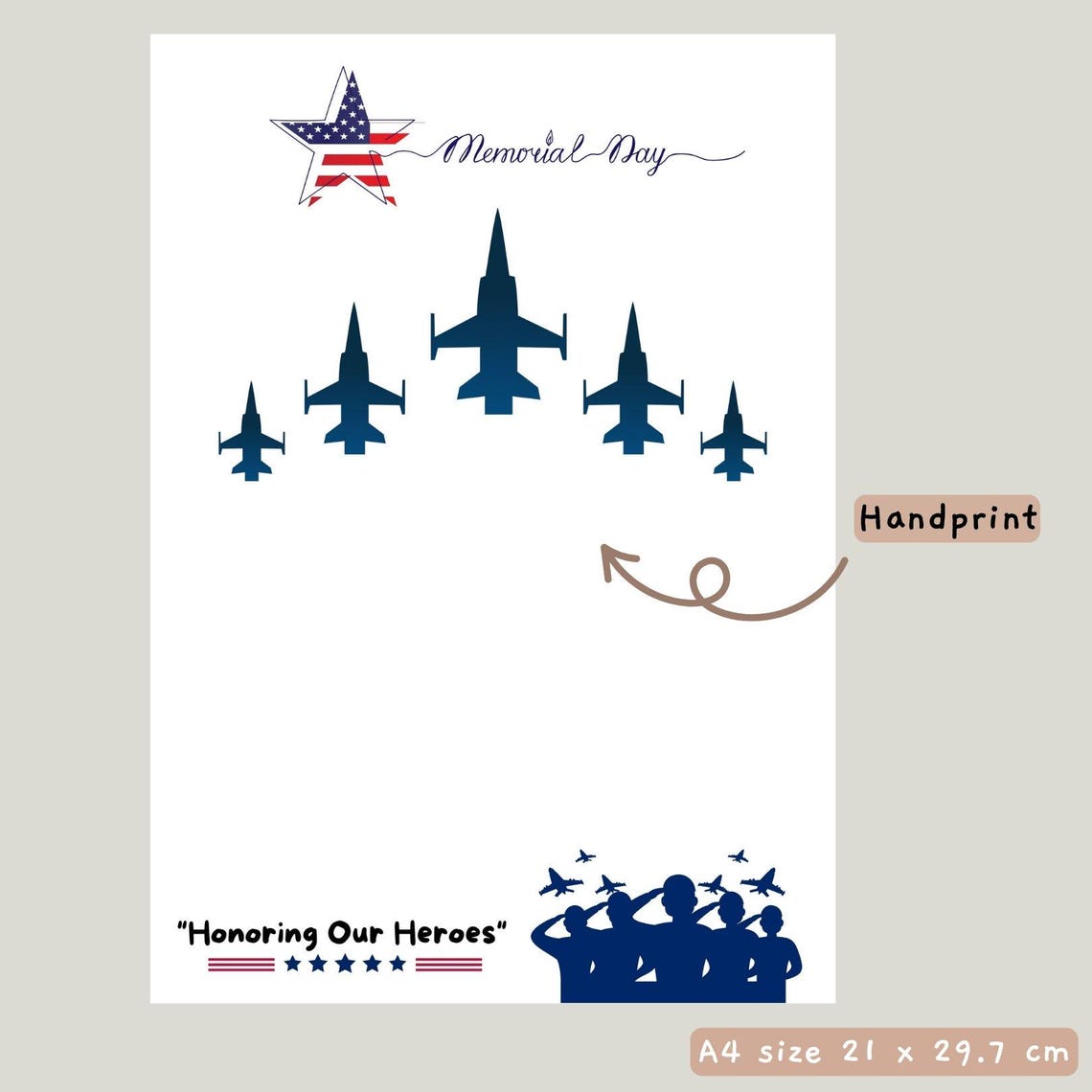 Memorial Day Handprint Craft Bundle: Patriotic Activities (digital ...