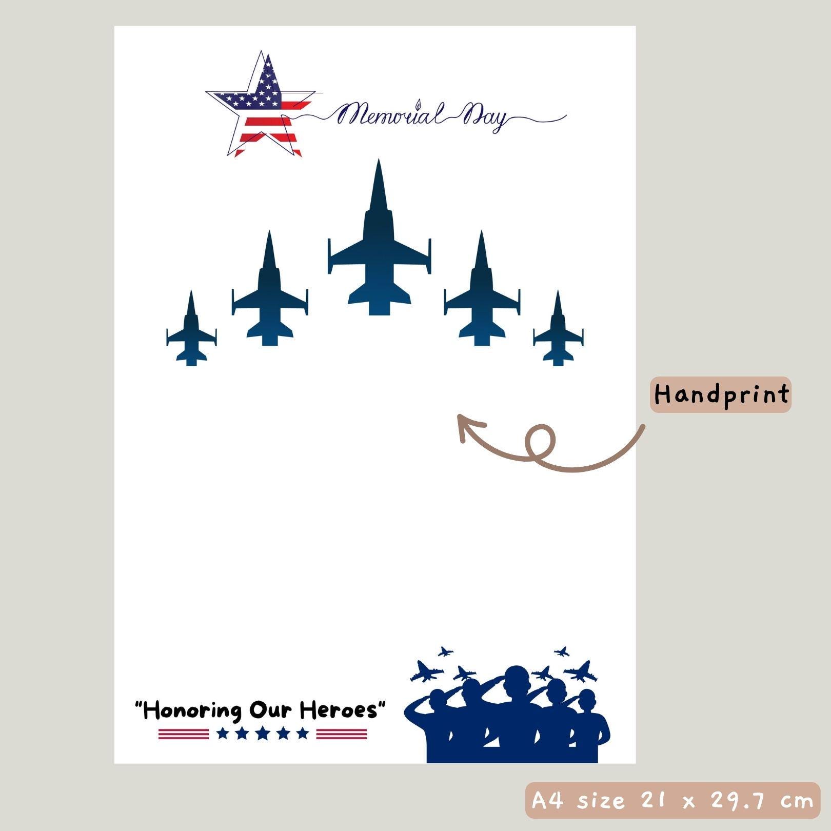 Memorial Day Handprint Craft Bundle: Patriotic Activities (digital ...