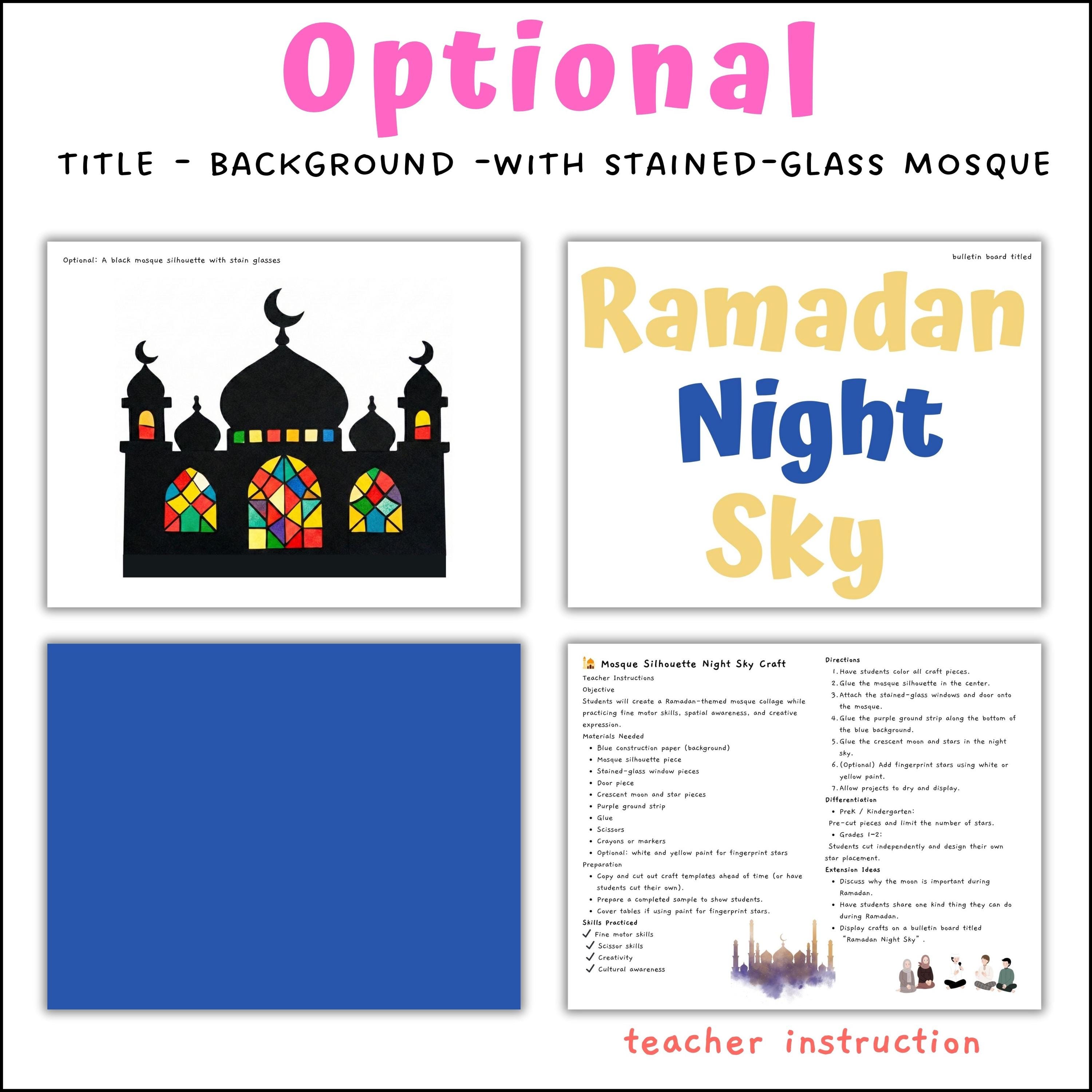 Ramadan Mosque Silhouette Craft | Night Sky Cut & Paste Activity With ...