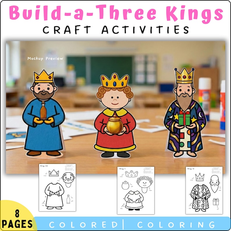 Build-a-three Kings Craft | Epiphany Activity | Three Kings Day | Three ...