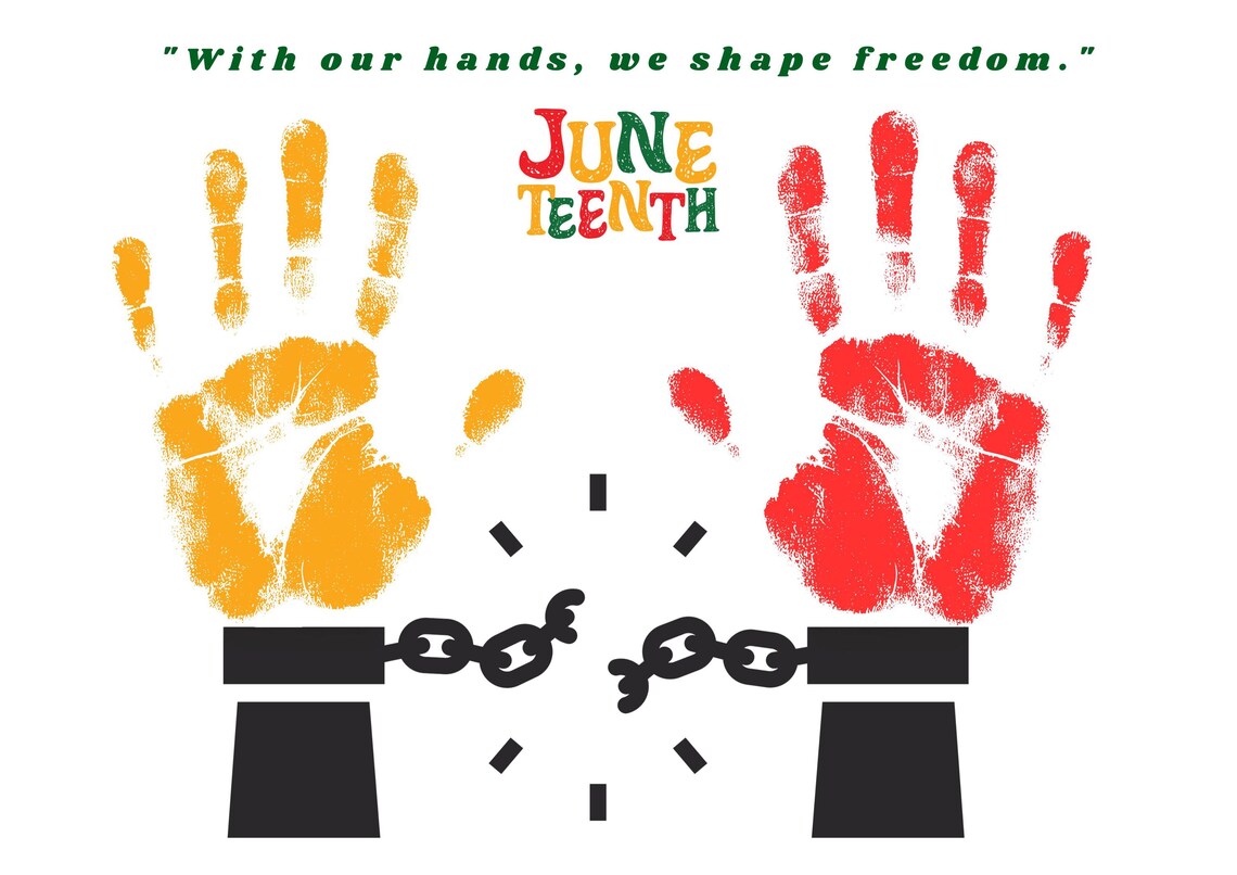 Juneteenth Chain Handprint Art Craft Activities, Bulletin Board, Jun ...