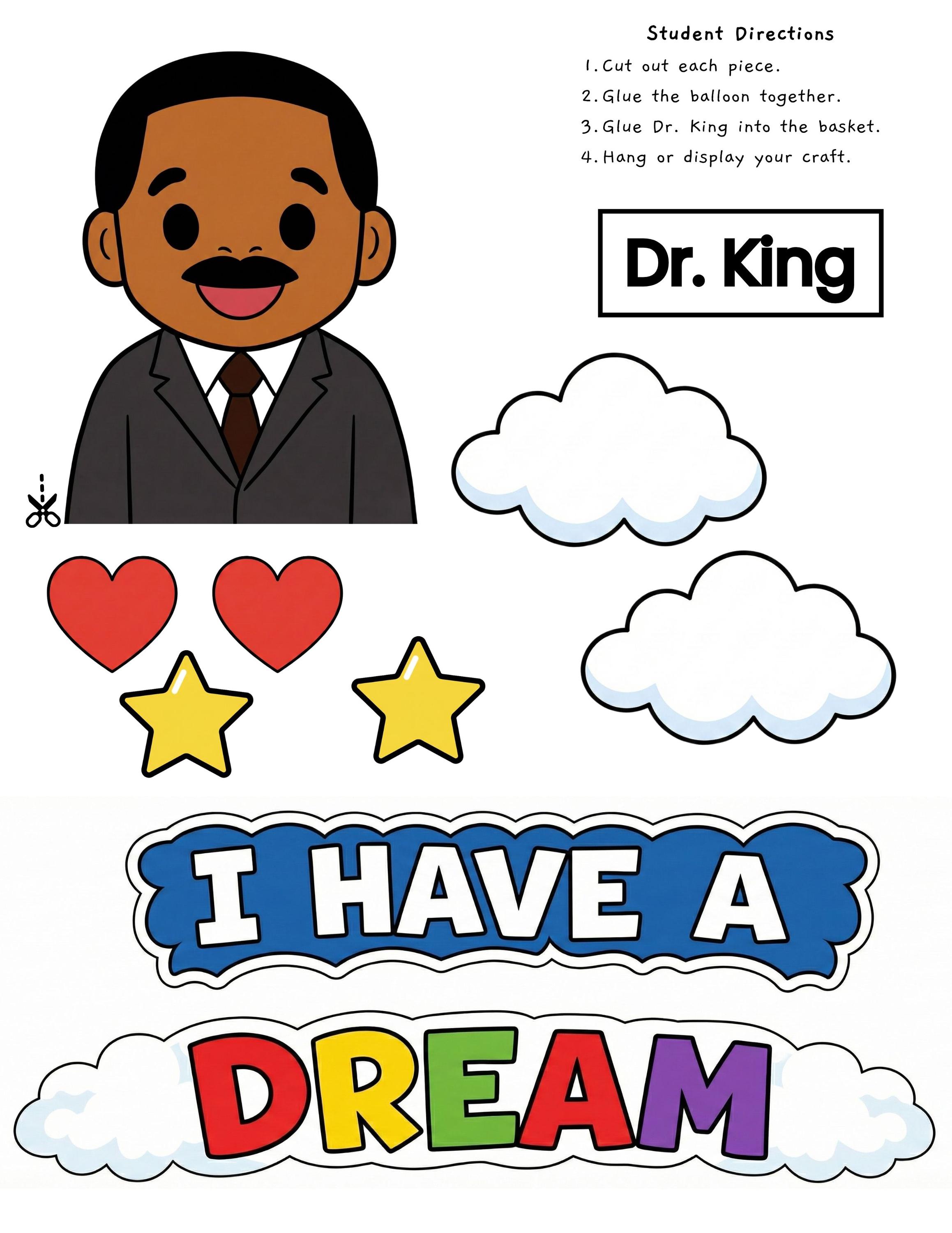 Martin Luther King Jr Day Craft | I Have a Dream Bulletin Board | MLK ...