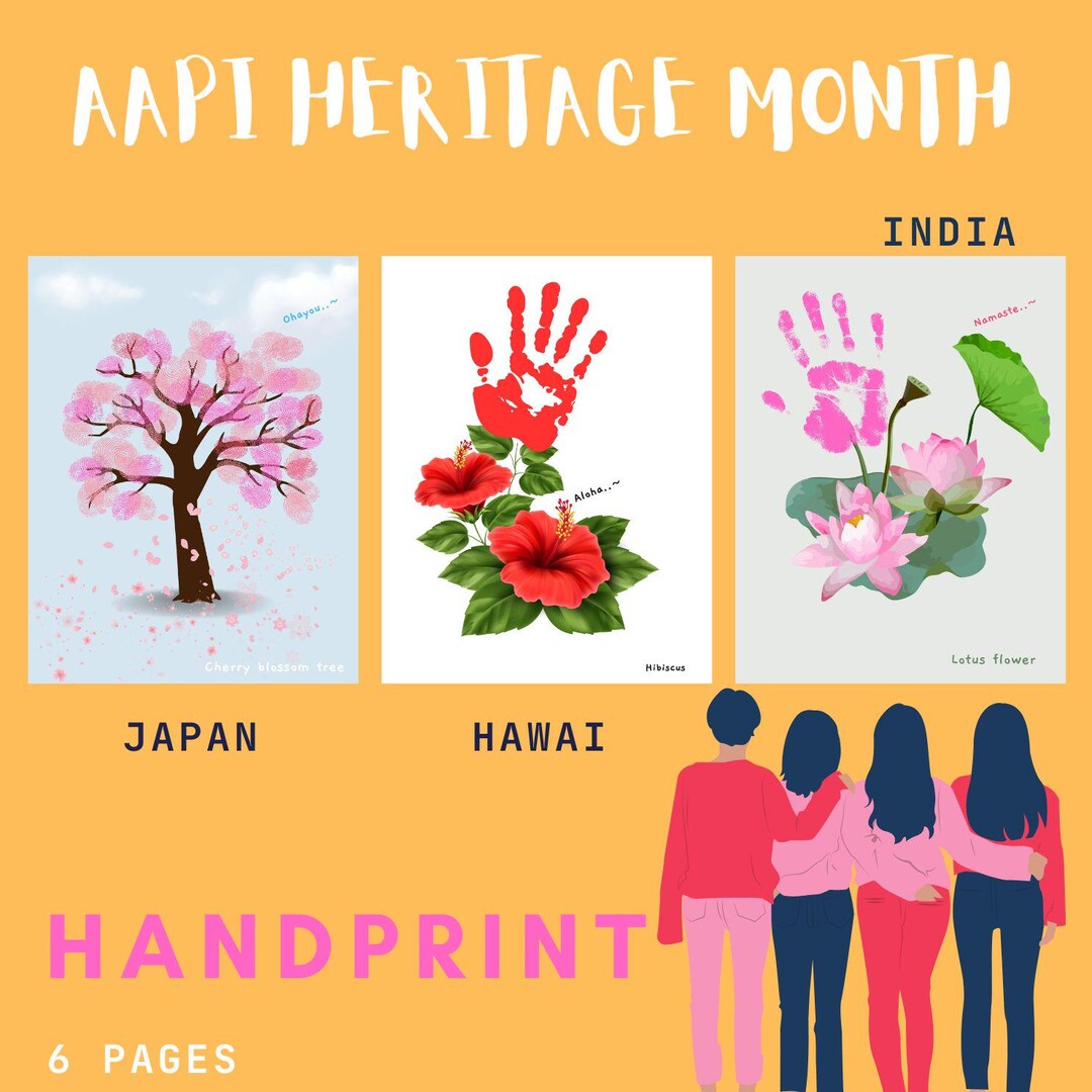 AAPI Heritage Month Handprint Art: Cultural Flower Craft (digital ...